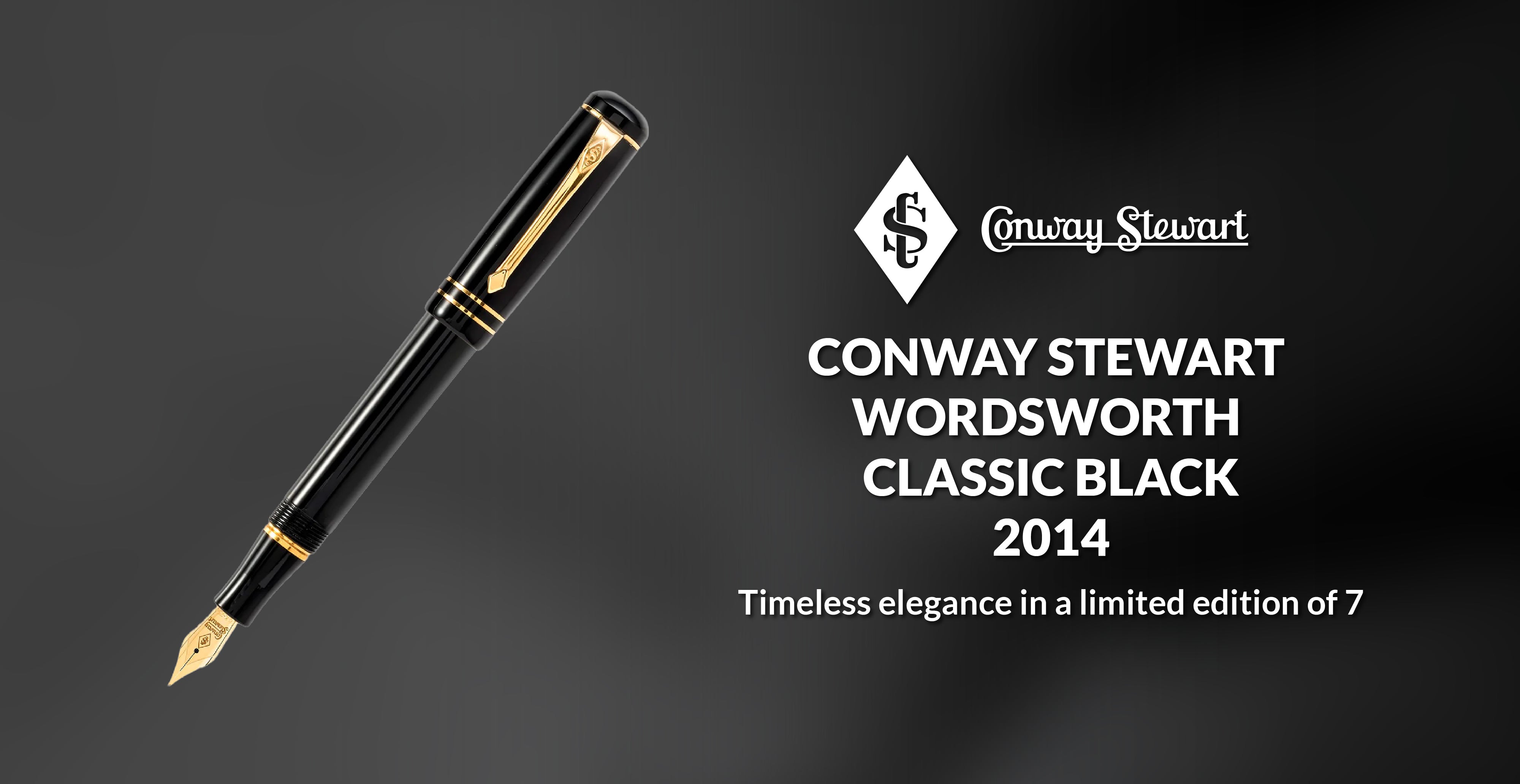 Limited Edition Conway Stewart Wordsworth Classic Black Fountain Pen ...